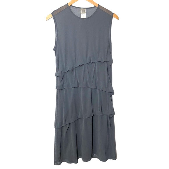 Lilith | Dresses | Lilith France Art To Wear Gray Semisheer Sleeveless ...